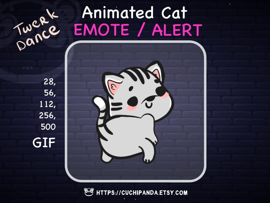 Twerk Animated Emote, Cat Dance Twitch Alert , Cat Emote - Etsy