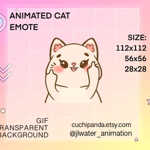 Animated Cat Emote, Middle Finger Emote, Kawaii for Twitch, Discord ...