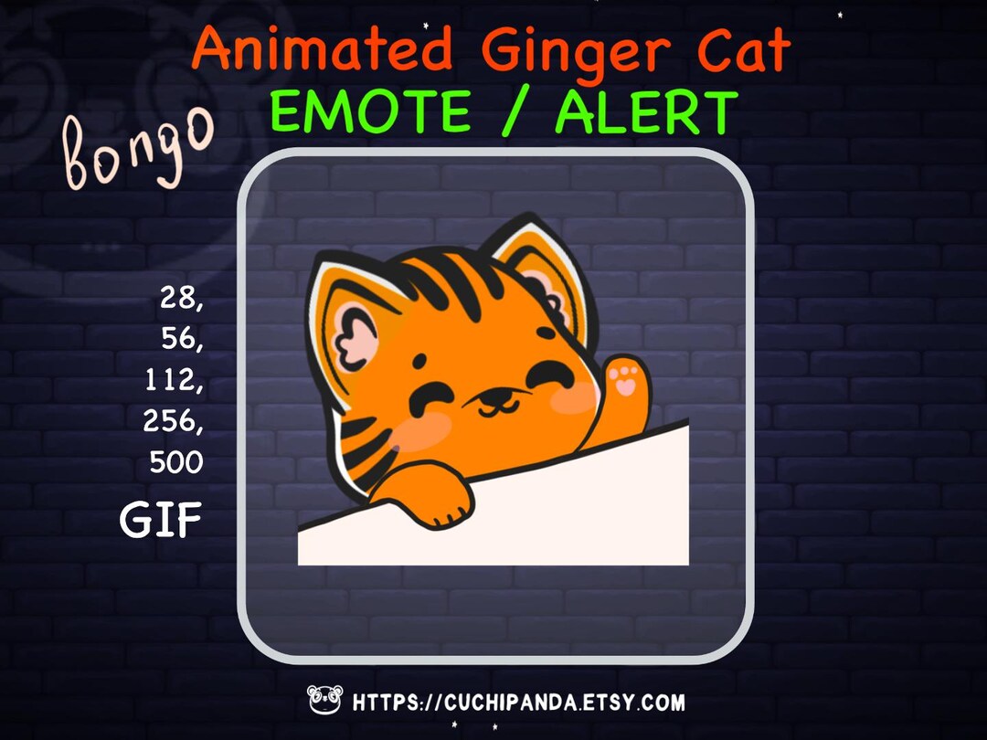 Ginger Cat Animated Twitch Emote: Bongo Alert (digital Download) - Etsy