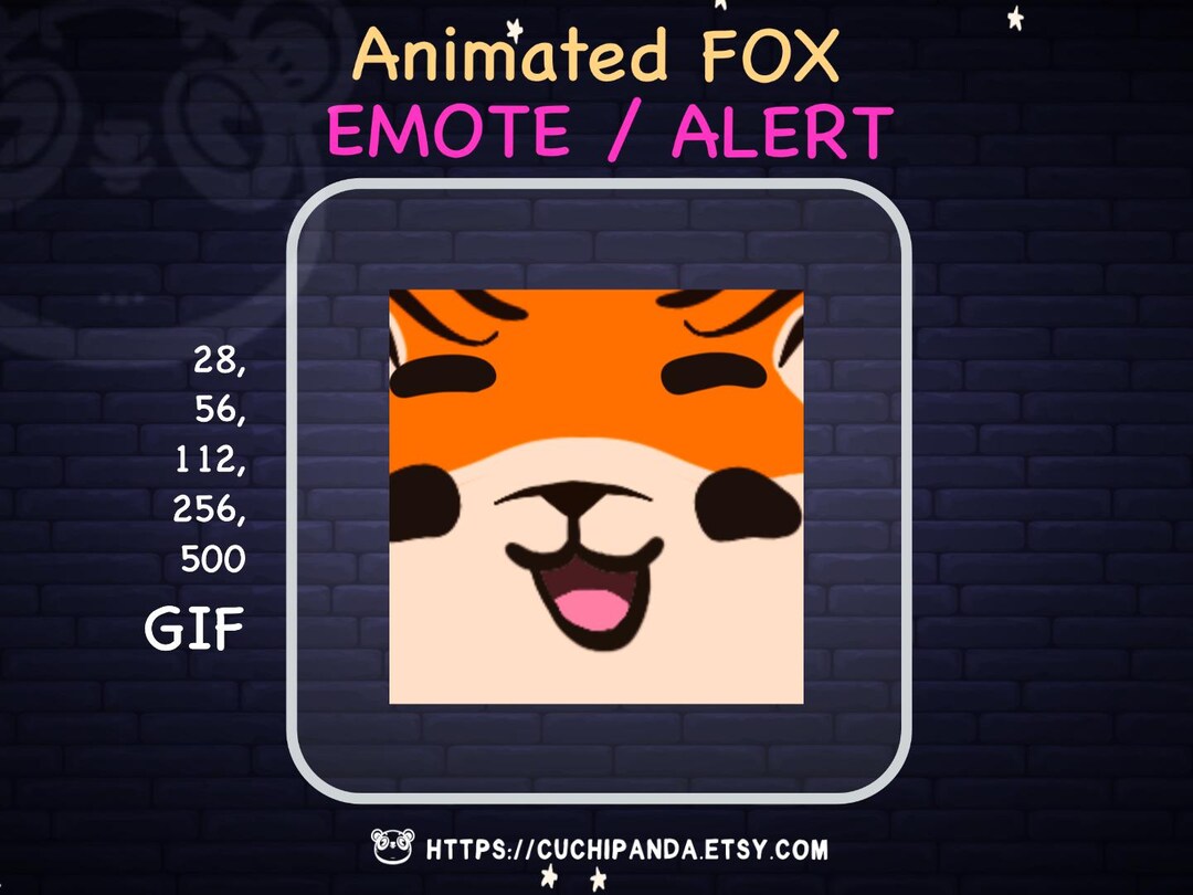 Animated Fox Emote, Alert, Smirk Emote, Eyebrows, Funny Kawaii for ...