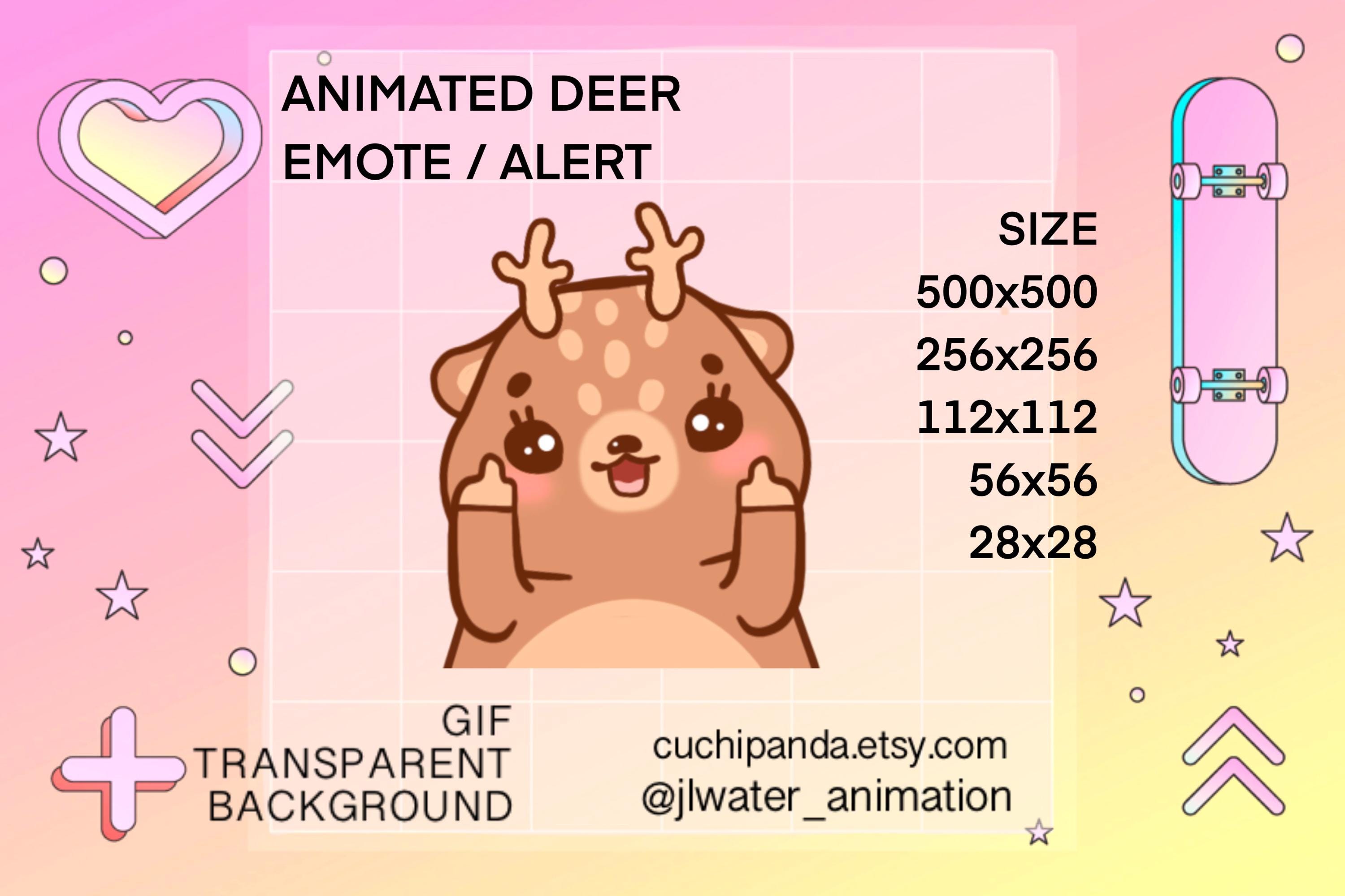Animated Deer Emote, Middle Finger Emote, Kawaii for Twitch, Discord ...