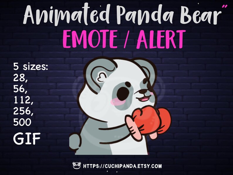 Animated Punch Panda Emote, Punching, Kawaii for Twitch, Discord ...