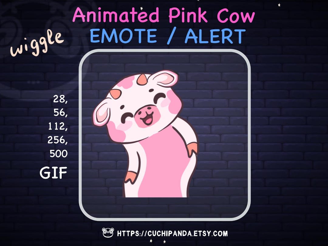 Animated Pink Cow Emote, Wiggle Emote, Twitch Alert - Etsy