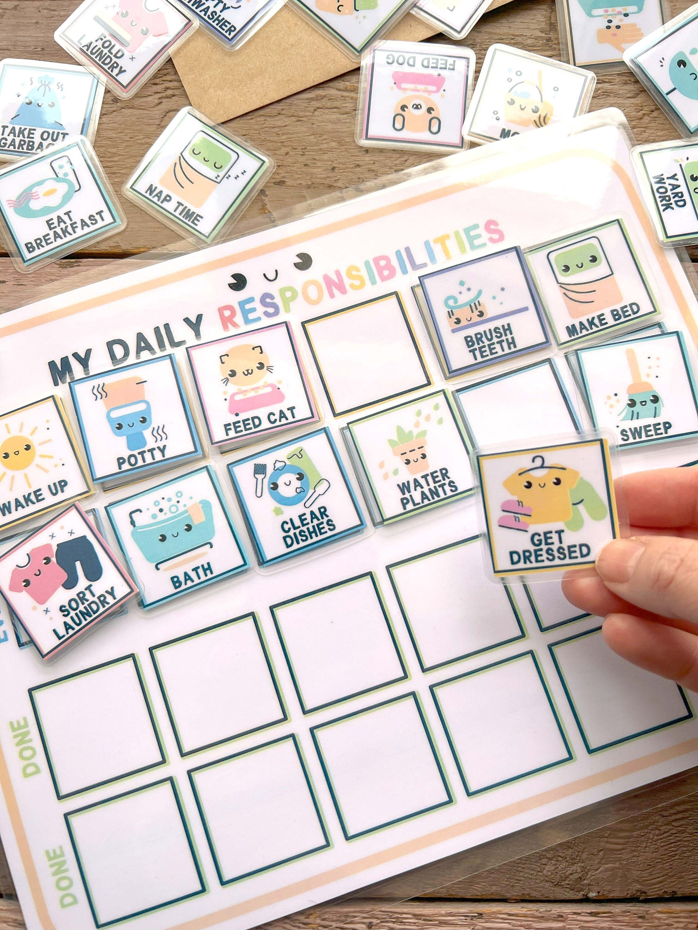 Kids Daily Responsibilities Toddler Chore Chart Printable Children ...