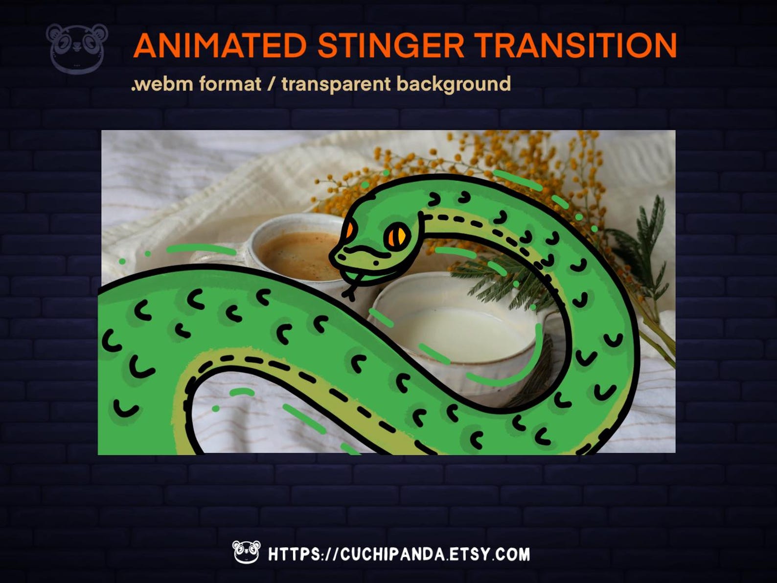 Snake Stinger Transition: Animated Stream Overlay for Twitch - Etsy