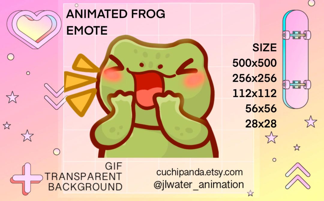 Animated Frog Shout Emote, Emoji, Alert Kawaii for Twitch, Discord ...