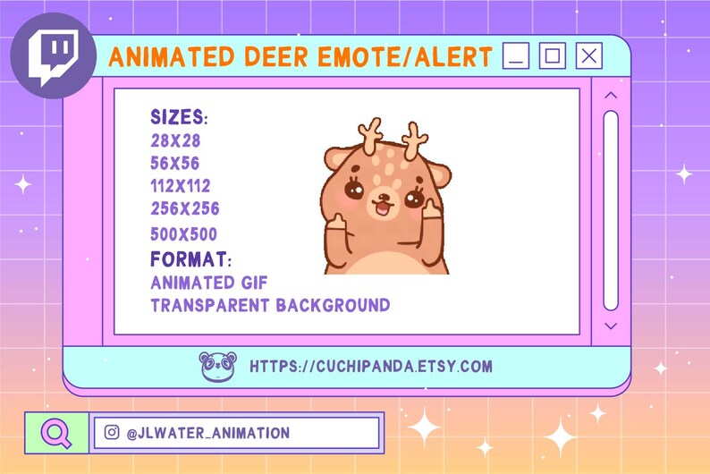 Animated Deer Emote, Middle Finger Emote, Kawaii for Twitch, Discord ...
