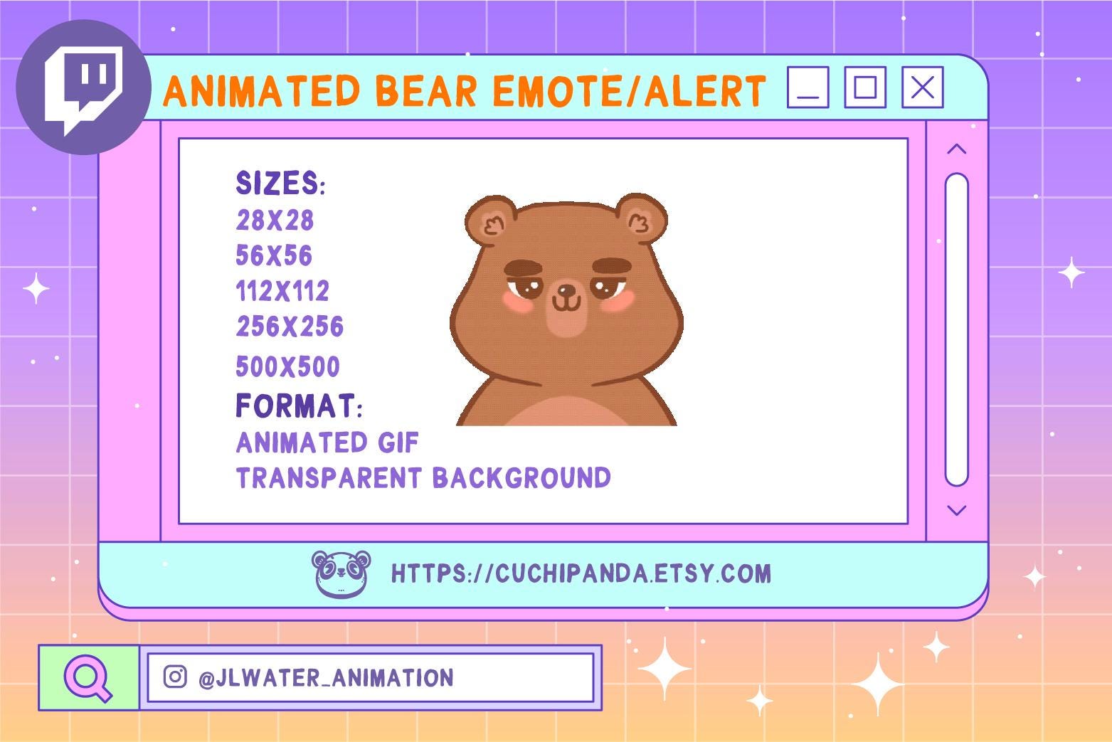 Animated Bear Emote, Alert, Smirk Emote, Eyebrows, Funny Kawaii for ...
