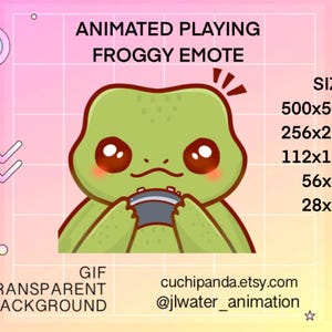 Animated Frog Emote, Playing, Gaming, Gamepad, Kawaii for Twitch ...