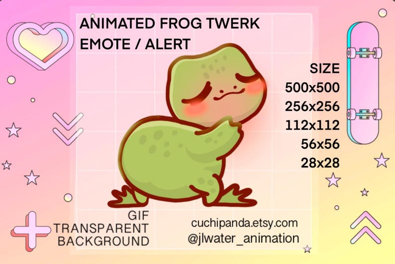 Animated Frog Twerk Emote Alert, Dance Emoji, Kawaii for Twitch ...