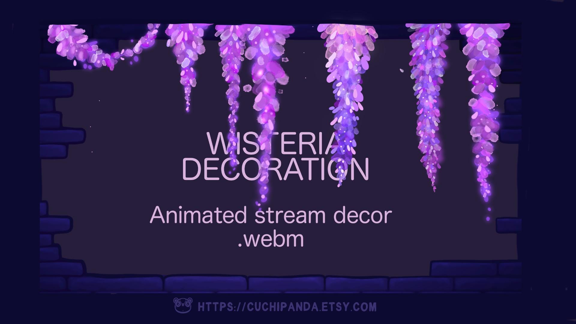 Wisteria Flowers Twitch Animated Decor, Violet Stream Decoration ...