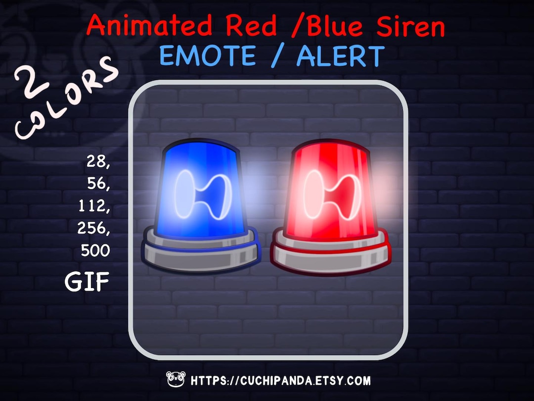 Animated Red/blue Siren Emote: Twitch Streamer Alert (digital Download ...