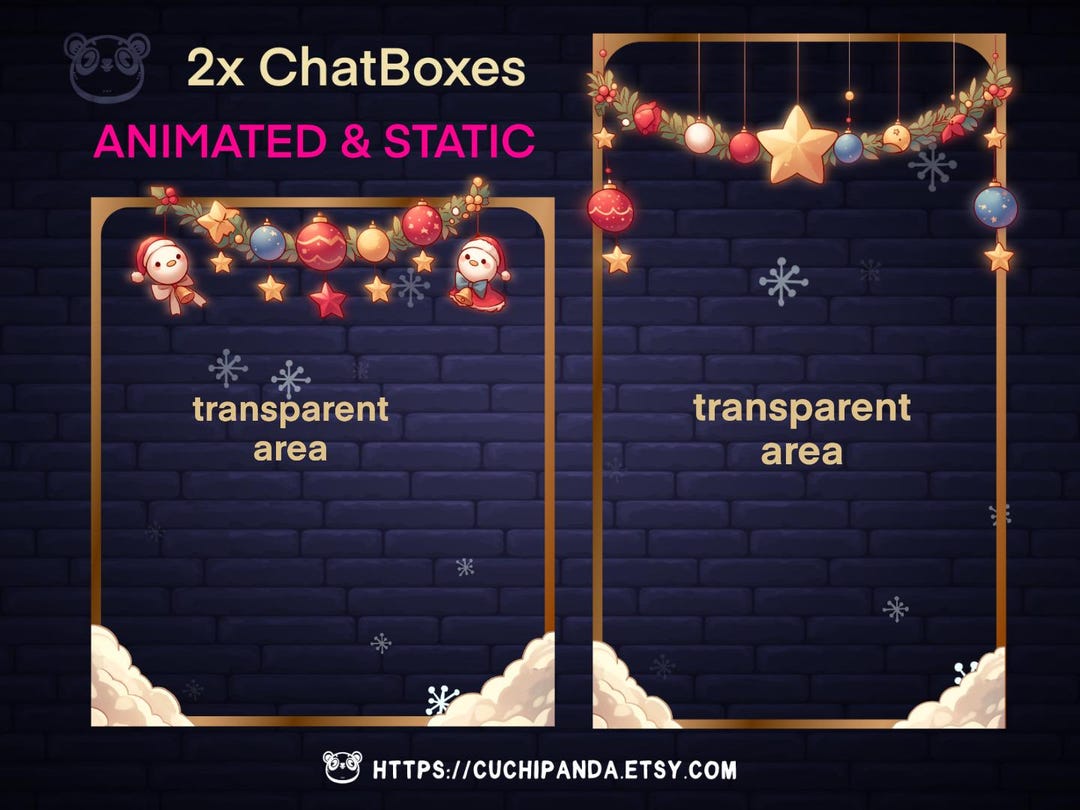 Animated Christmas Chatbox Overlay, Xmas Twitch Stream Design ...