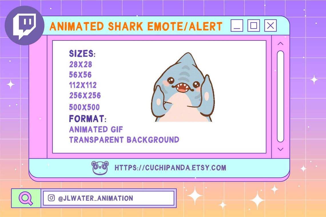 Animated Shark Emote, Middle Finger Emote, Kawaii for Twitch, Discord ...