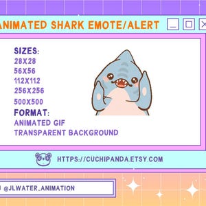 Animated Shark Emote, Middle Finger Emote, Kawaii for Twitch, Discord ...