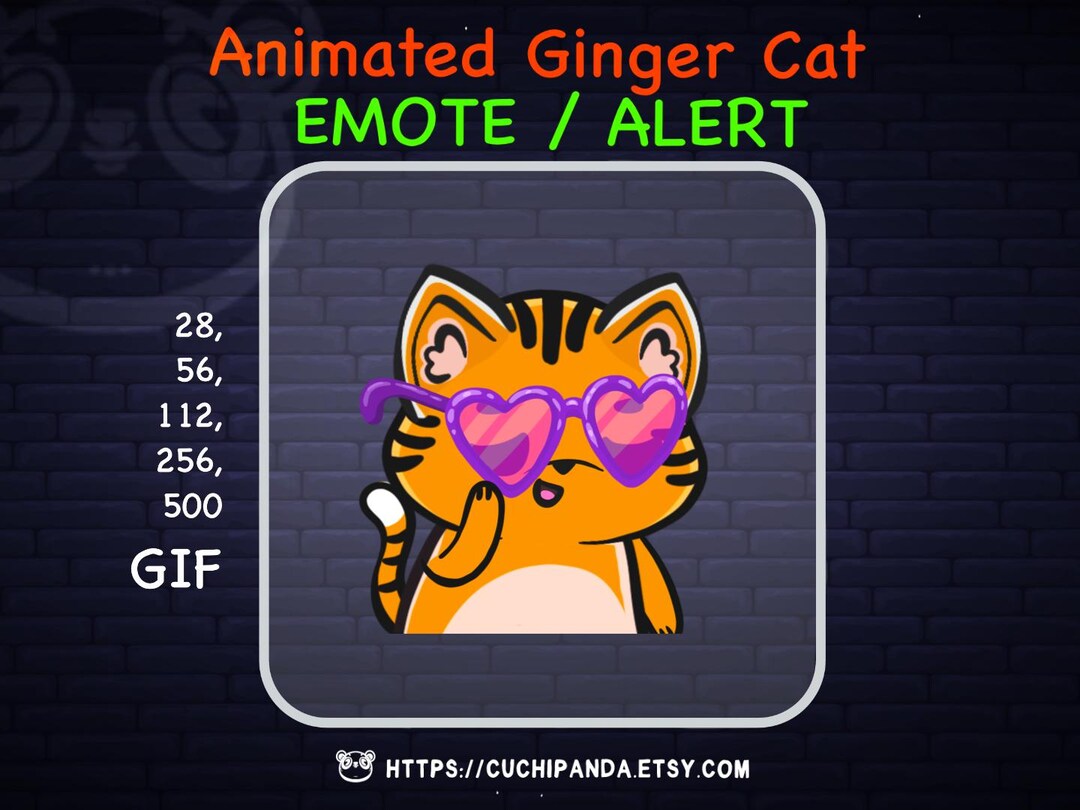 Animated Ginger Cat Emote, Orange Cat Alert (digital Download) - Etsy