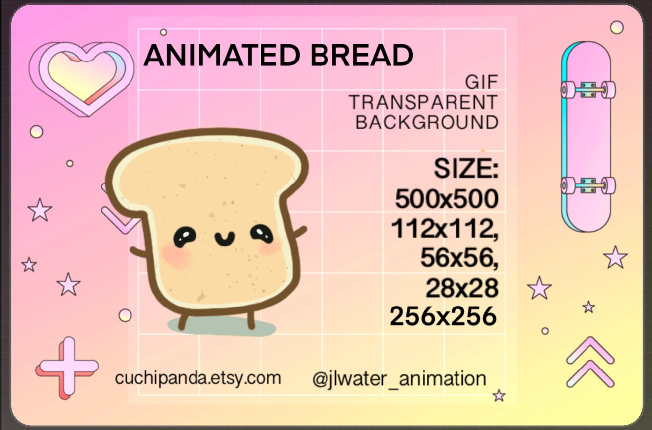 Animated Twitch Emote Twirl Bread Emote Cute Smile Piece of Bread ...
