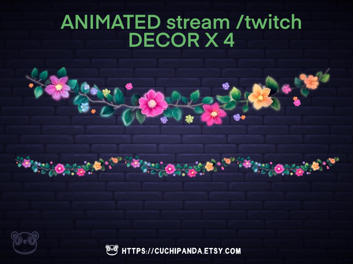 Twitch Animated Decor, Flowers Stream Decor, Spring Color Decoration ...