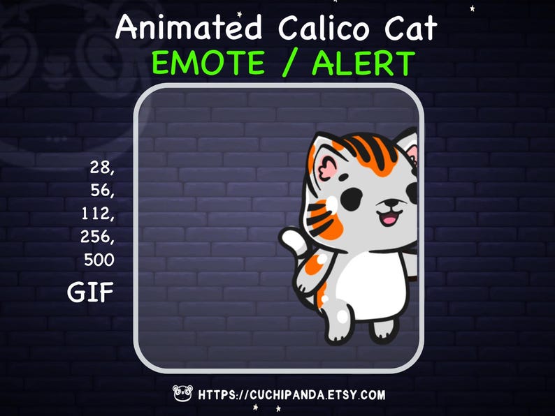 Animated Calico Cat Emote: Raid Alert, Run (digital Download) - Etsy