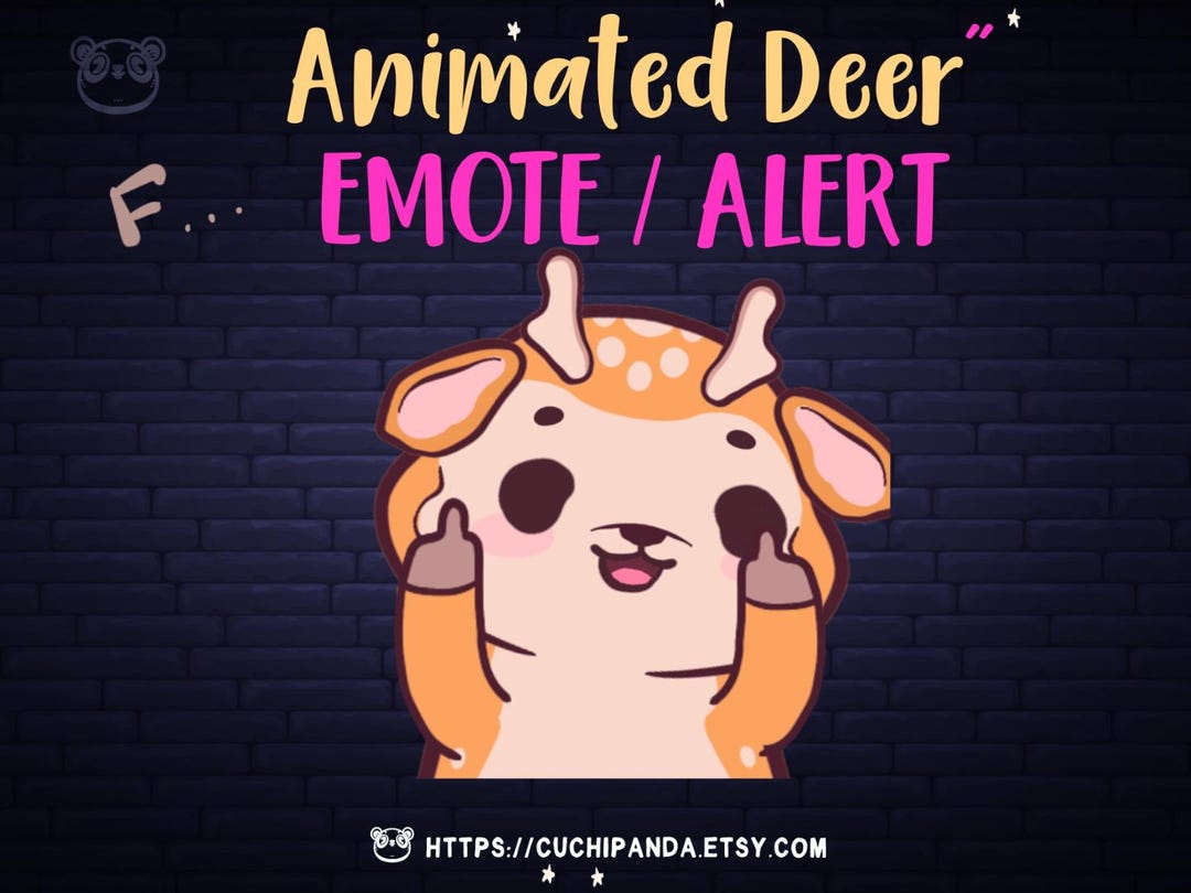 Animated Deer Emote, Middle Finger Emote, Kawaii for Twitch, Discord ...