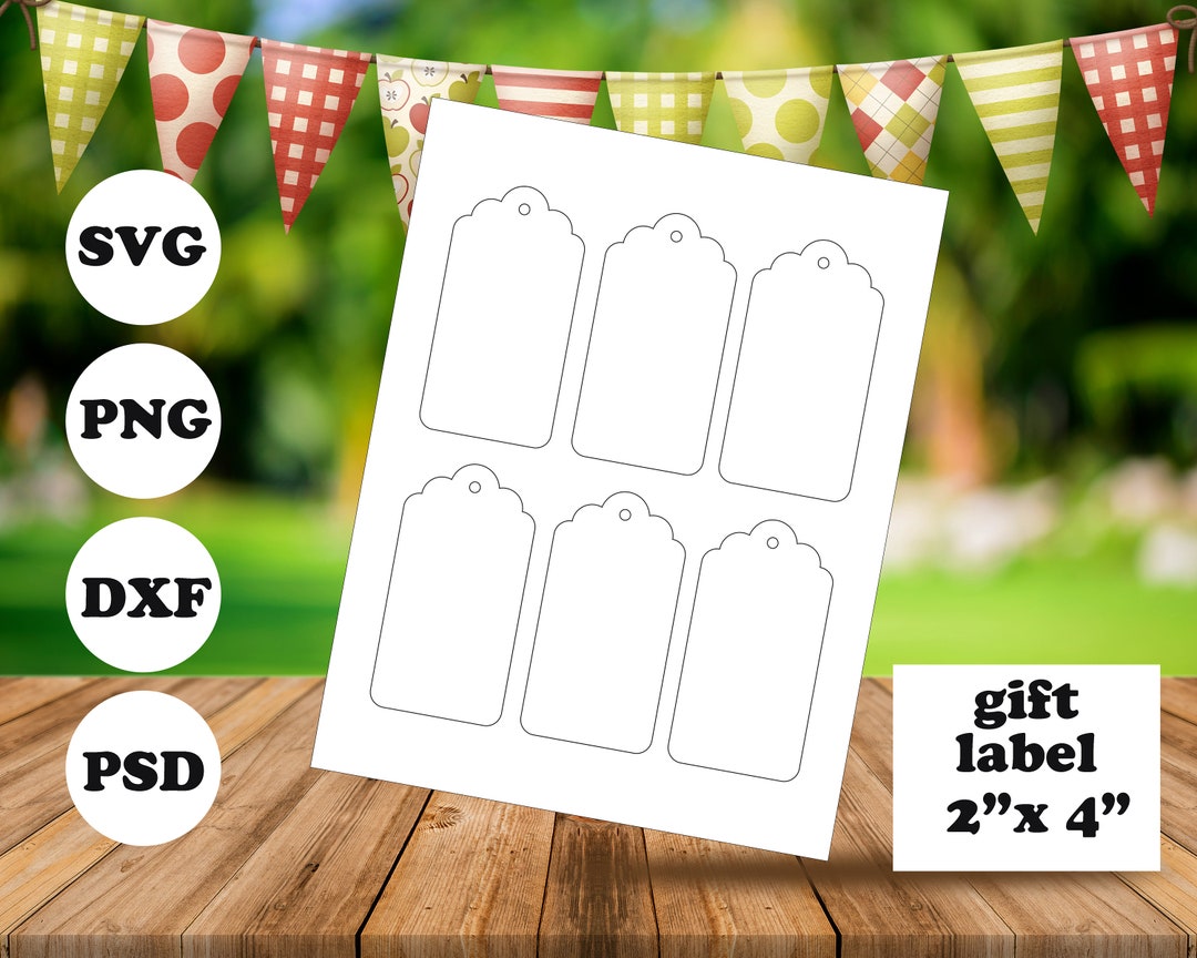 Gift Tag Svg Label Template Png, 003 - Etsy