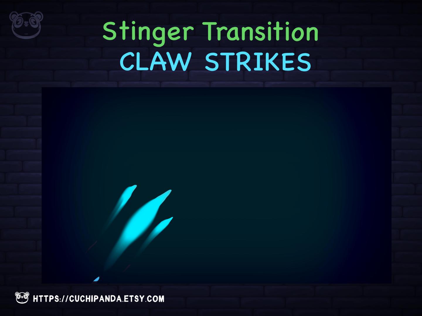 Animated Claw Strikes Stream Transition: Dark Blue Scars Overlay - Etsy