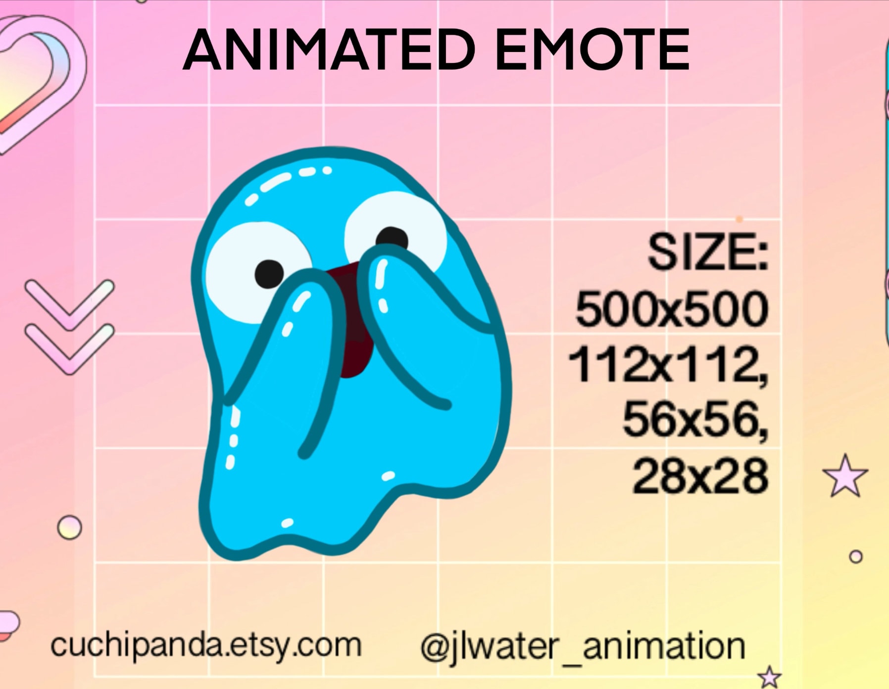Scared Ghost Animated Emote, Twitch Cute Emote Halloween, Stream ...