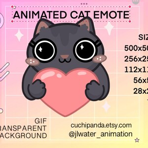 Animated Cat Emote, Heart, Kiss, Love Kawaii for Twitch, Discord ...