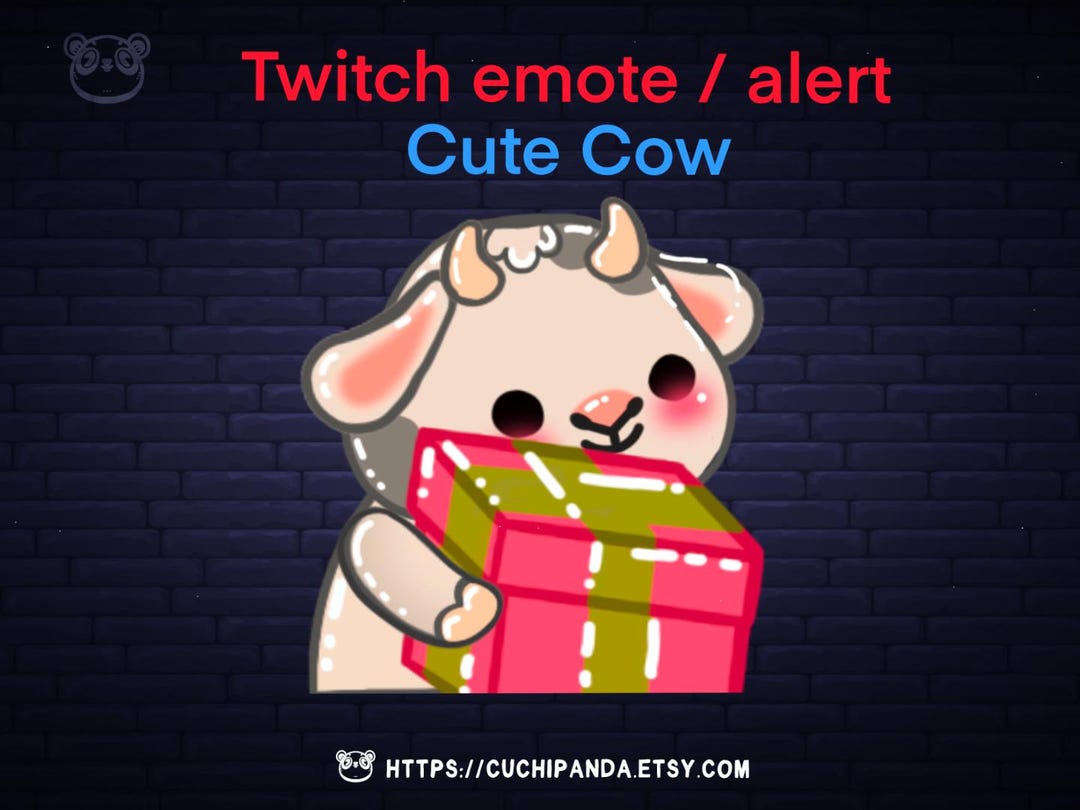 Twitch Animated Alert Gift, Cow Gift Box Stream Emote Kawaii , Super ...