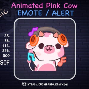 Pink Cow Animated Emote: Music Twitch Alert (digital Download) - Etsy