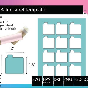 Lip Balm Label Template Template SVG, PNG, Sublimation Ms Word, Dxf, 8 ...