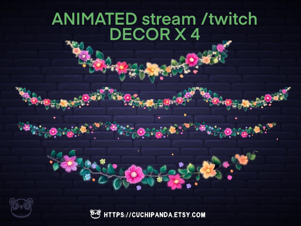 Twitch Animated Decor, Flowers Stream Decor, Spring Color Decoration ...