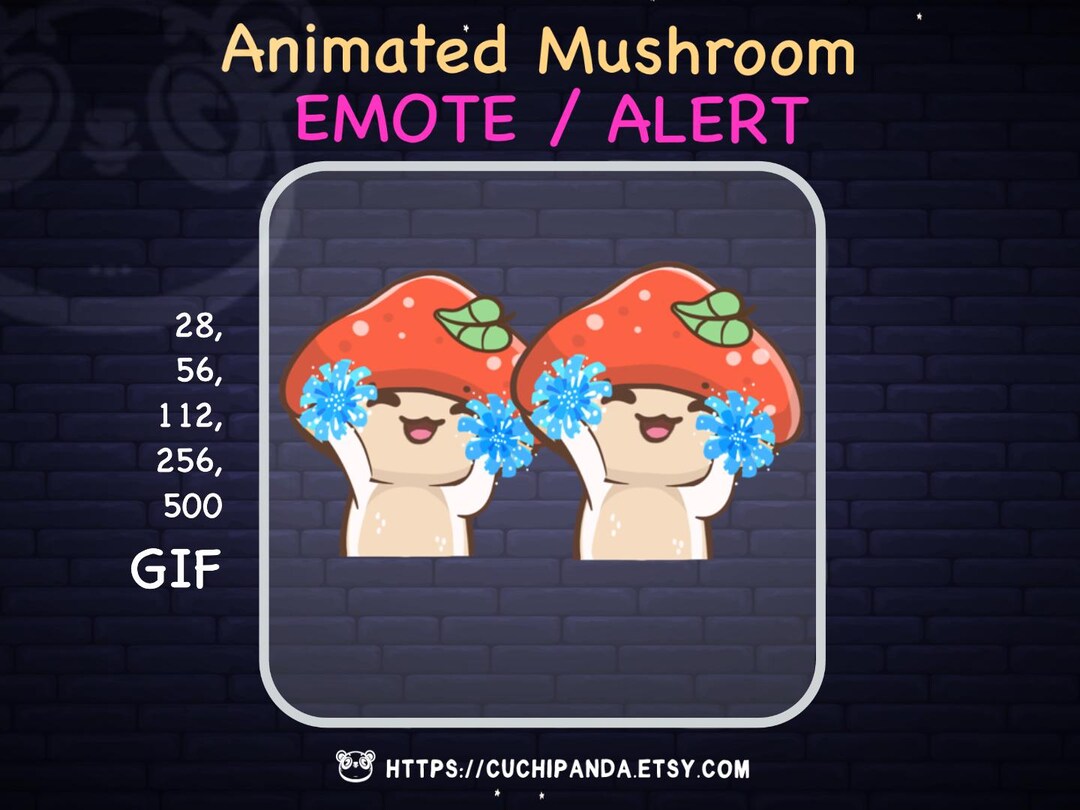 Animated Mushroom Emote: Pom Pom Cheer Alert (digital Download) - Etsy