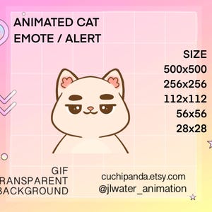 Animated Cat Emote, Alert, Smirk Emote, Eyebrows, Funny Kawaii for ...