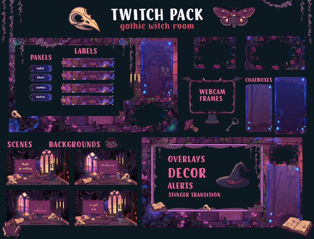 Animated Spooky Twitch Pack: Ghost, Cats, Halloween Stream Decor - Etsy