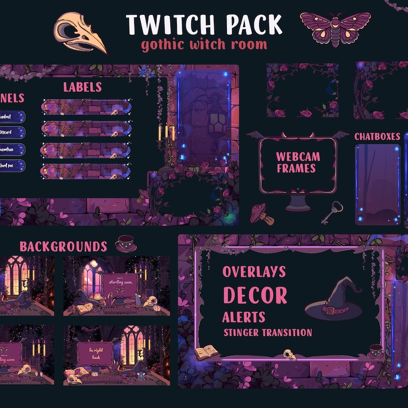 Halloween Twitch Cat Background Animated - Etsy