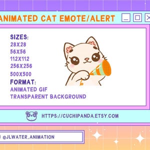 Animated Cat Emote, Alert, Party Firecracker Confetti, Kawaii for ...