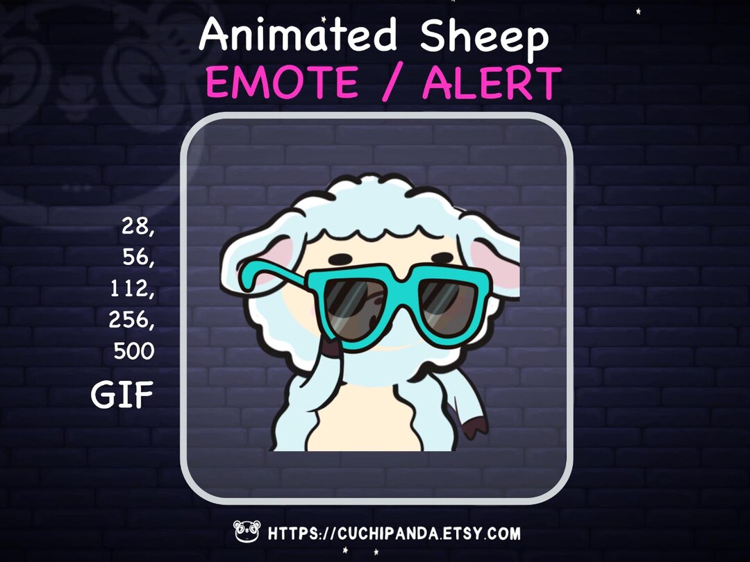 Sheep Animated Emote, Sheep Alert, Cool Glasses Emote - Etsy