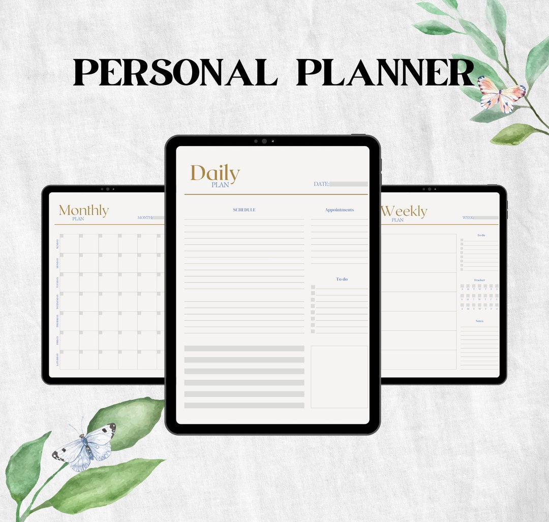 Minimalist Printable Personal Planner, Personal Daily Schedule Planner ...