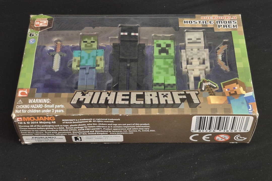 MINECRAFT Hostile Mobs Toy Figurines NIB Overworld Series #2 Skeleton ...
