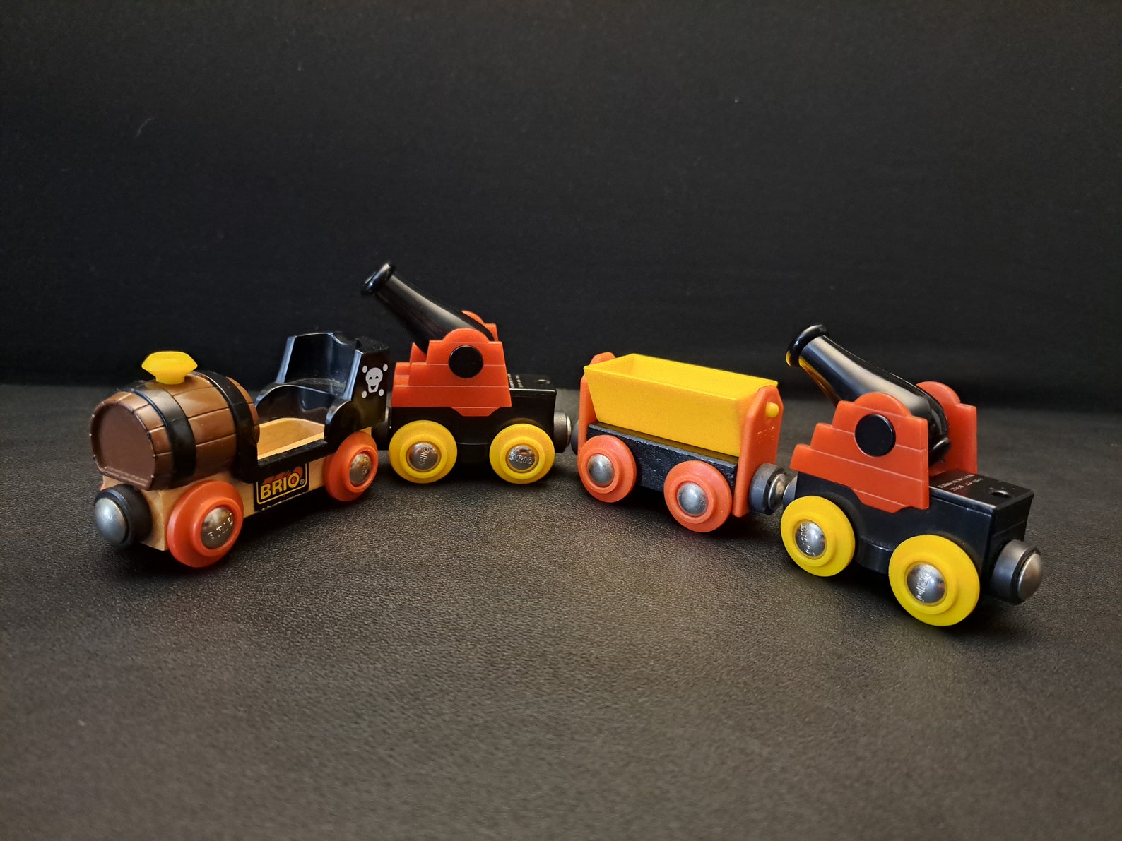 BRIO Rare Wooden PIRATE Ship & Trains Lot Imaginarium BRIO Pirate Wood ...