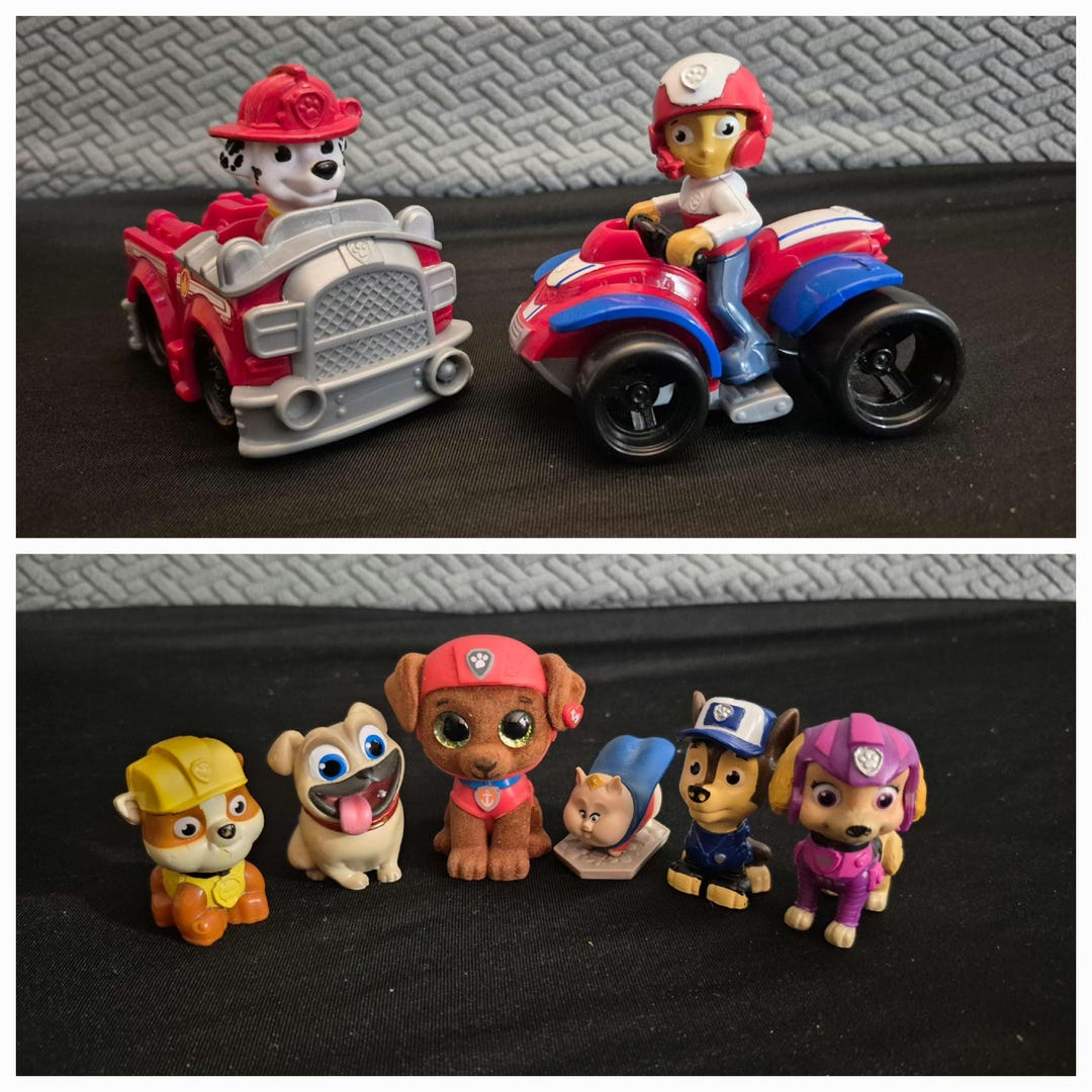 Paw Patrol Toy Lot Marshall Fire Truck Ryder ATV Skye Chase Rubble TY ...