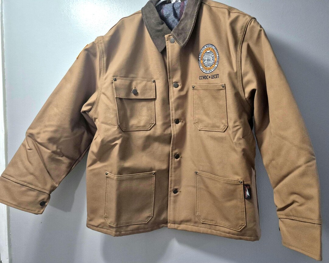 New York Union Line 1990s Vintage Canvas Coat Cement & Concrete Heavy ...