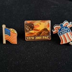 PATRIOTIC Pin Lot Vintage American Flag Liberty Bell Flag With Eagle ...