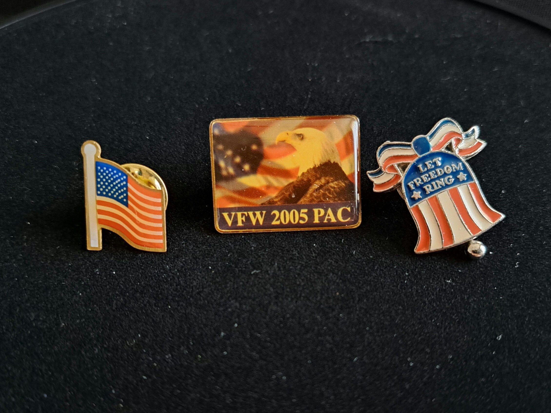 PATRIOTIC Pin Lot Vintage American Flag Liberty Bell Flag With Eagle ...