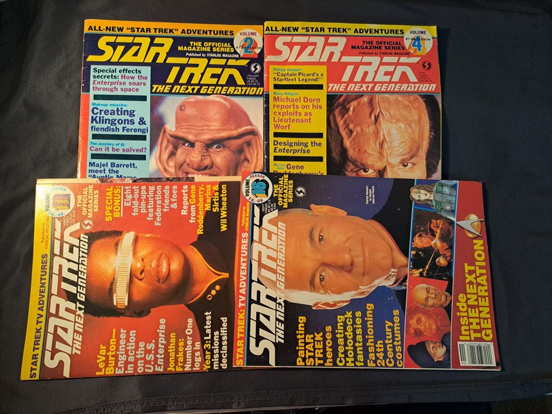 STAR TREK Rare Cast Posters Next Generation Magazine Lot TNG Trekkie ...