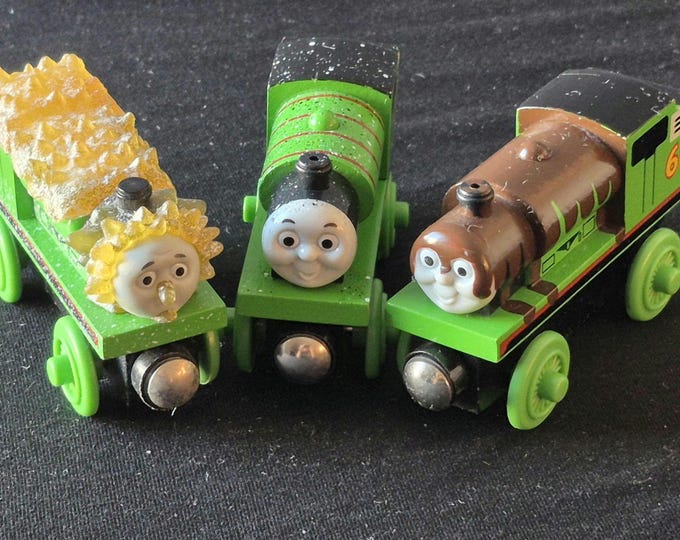 Rare PERCY Lot Thomas Train Wooden Railway CHOCOLATE Covered Jack Frost ...