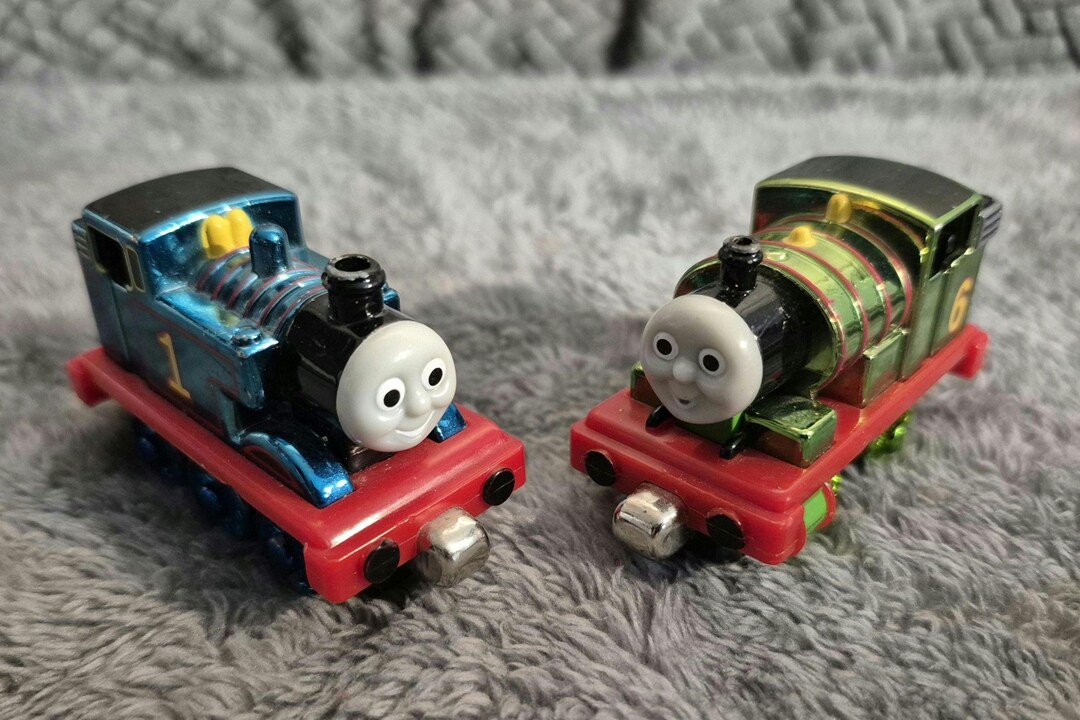 THOMAS Train PERCY Lot 2002 METALLIC Take Along N Play Shiny Thomas ...