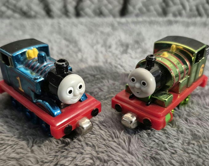 THOMAS Train PERCY Lot 2002 METALLIC Take Along N Play Shiny Thomas ...