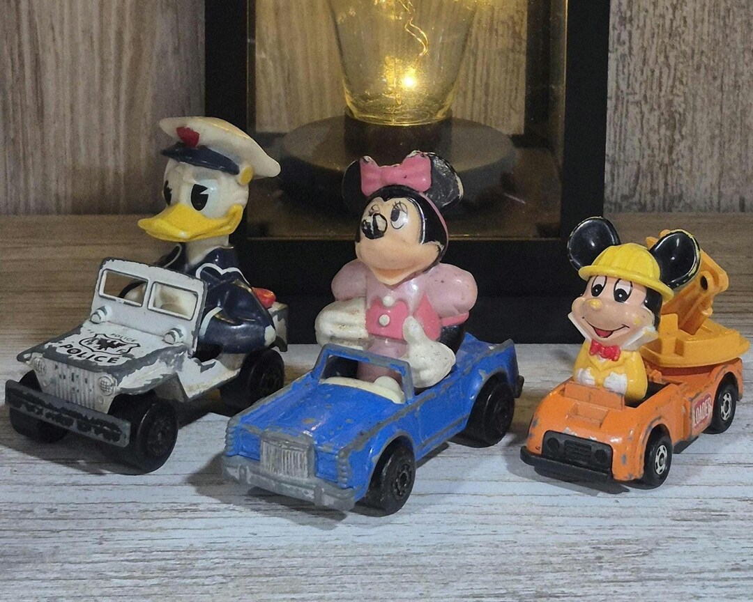 DISNEY Vintage Cars Lot Matchbox Donald Duck Police & MINNIE Mouse ...